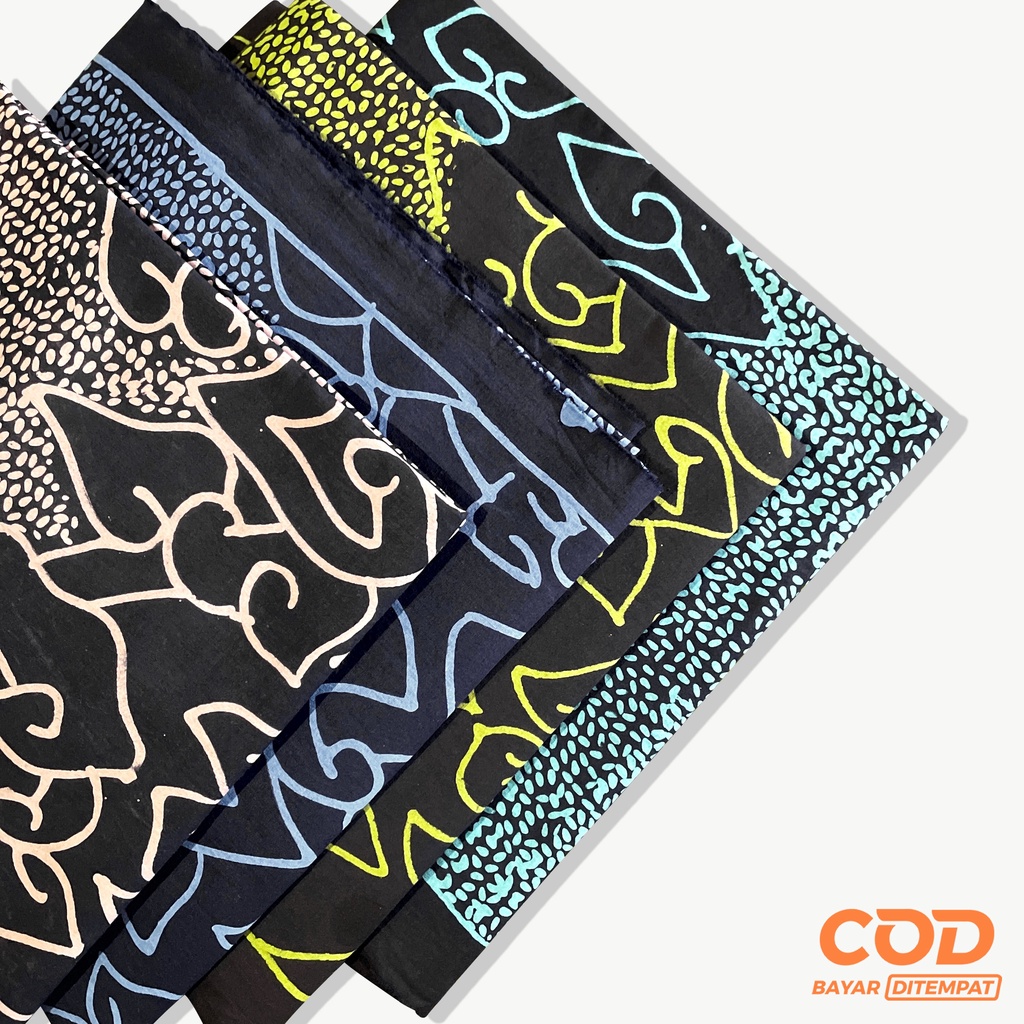 Jual BATIK SALMA Kain Batik Tulis Katun Motif Mega Mendung Hitam ...