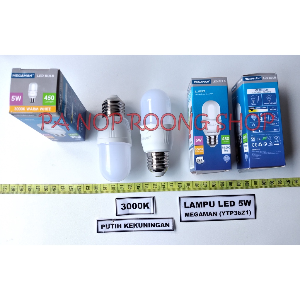 Jual LAMPU LED 5W MEGAMAN ( PUTIH KEKUNINGAN ) YTP38Z1 | Shopee Indonesia