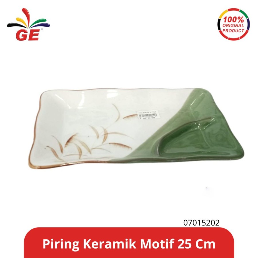 Jual GE - Piring Keramik Motif 25 Cm 07015202 | Shopee Indonesia
