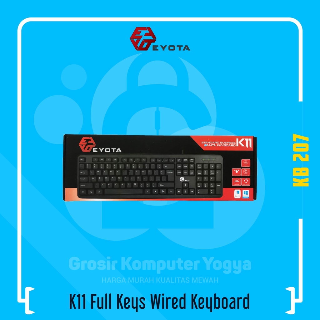 Jual Eyota K11 Ergonomic Design Full Keys Wired Keyboard | Shopee Indonesia