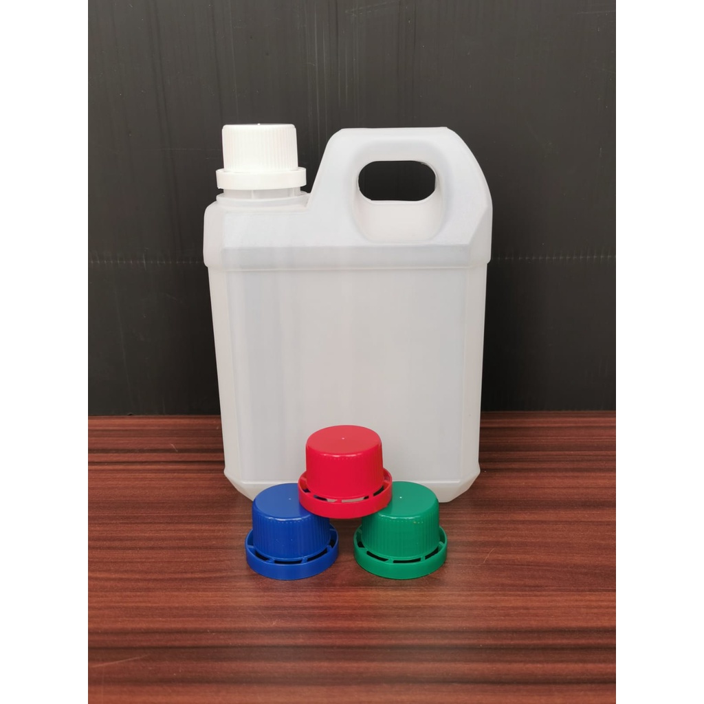 Jual Jerigen Jrigen jerrycan PUTIH & NATURAL 1L 1 L liter kotak Pendek ...