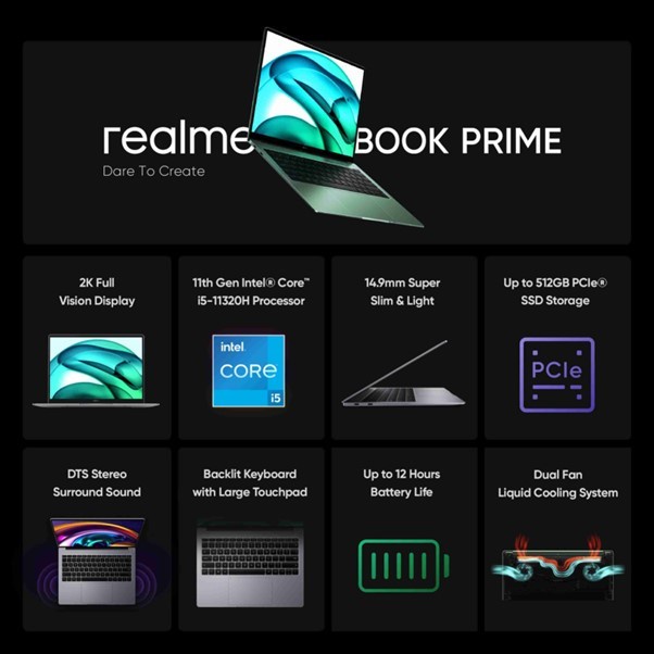 Jual REALME BOOK PRIME 14 - I5 11320H 8GB 512SSD 14"2K IPS W11 RESMI ...
