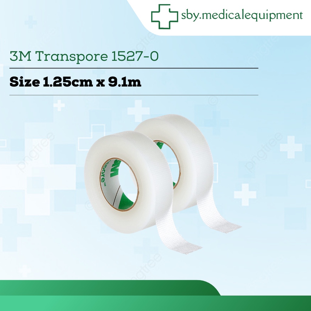 Jual 3M Transpore Surgical Tape 1527-0 ukuran 0.5 in x 10 Yard Eyelid ...