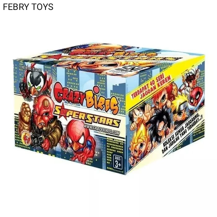 Jual PROMO 1 BOX ISI 30 PCS MAINAN FUZZLE CRAZY BIRDS KARAKTER | Shopee Indonesia