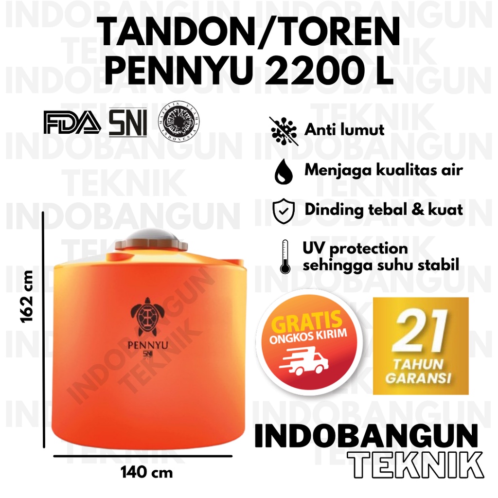 Jual Toren Air Tangki Air Tandon Air Pennyu 2000 Liter 2200 Liter Harga ...