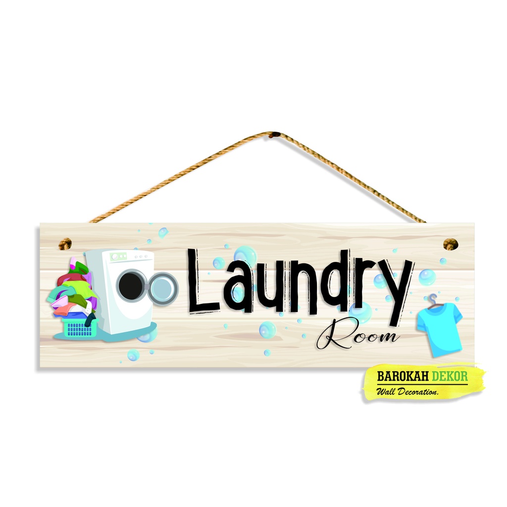 Jual Hiasan dinding gantung / Pajangan dinding Laundry ukuran 9x30cm ...