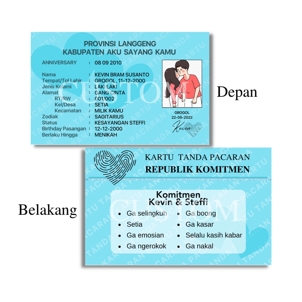 Jual Kartu Tanda Pacaran // call me if you get lost // Shawty pass ...