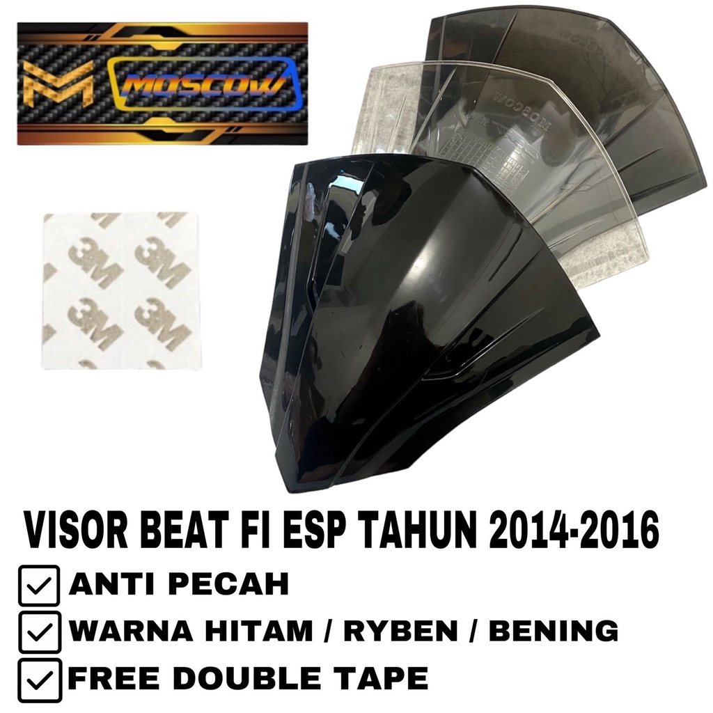 Jual Visor Beat Fi Esp Tahun 2014-2016 Free Double Tip Warna Hitam Pnp ...