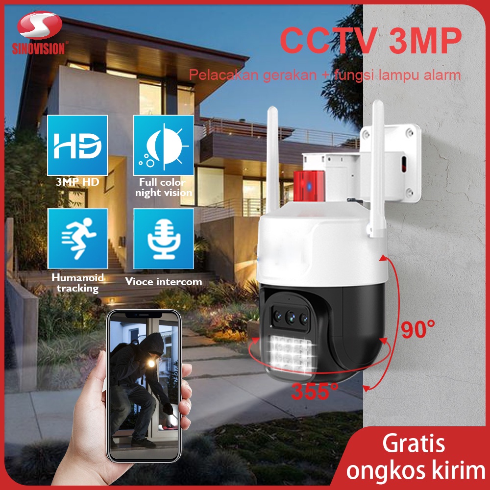 Jual SINOVISION PTZ14 355 ° cctv wifi wifi luar ruangan 3MP IP66 kamera ...