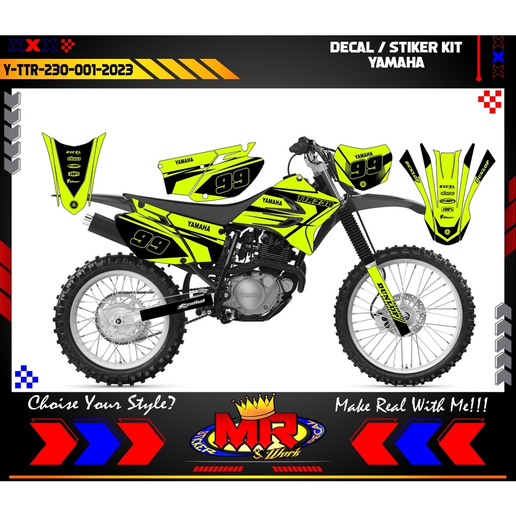 Jual Motocross Decal Semifull Stiker Yamaha TTR 230 Decal Kit Racing ...