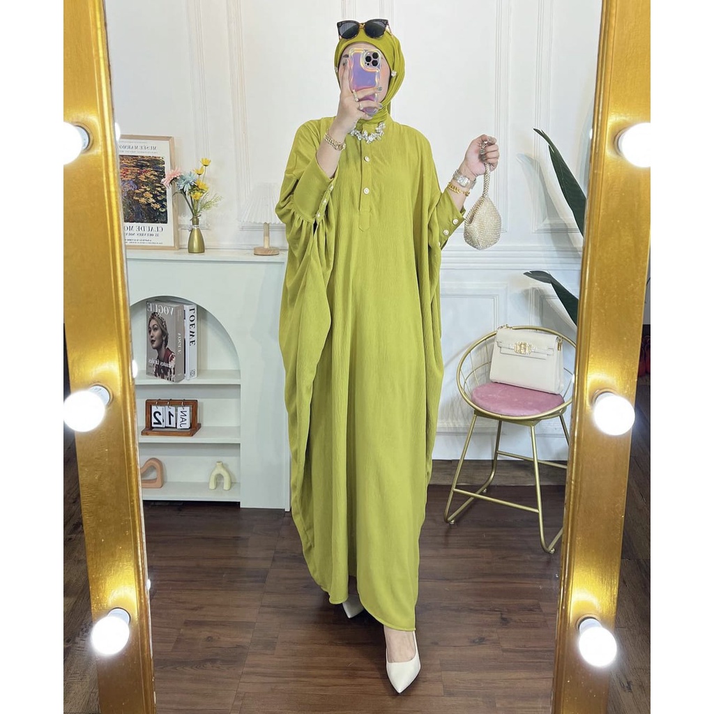 Jual Gamis Abaya Kaftan Turki 2023 Cringkle Air Flow Busui Big Size LD ...