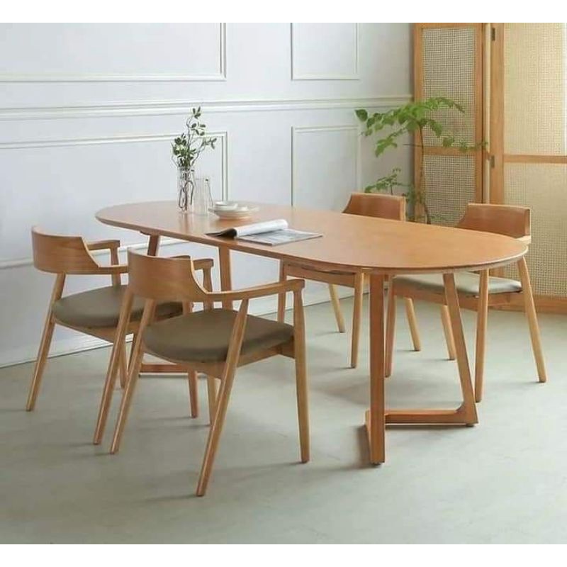 Jual meja makan kursi ropan busa minimalis kayu jati furniture modern ...