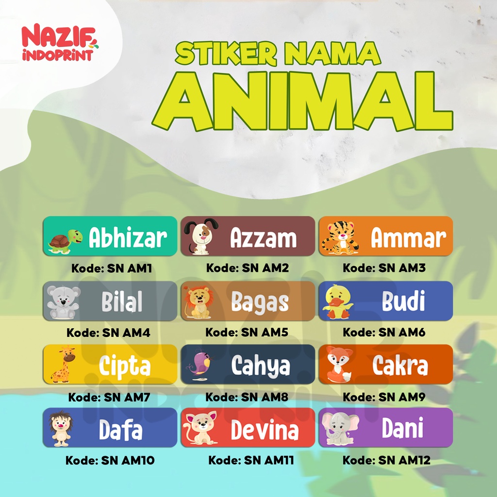 Jual Stiker Label Nama Karakter Waterproof / Stiker Nama Kotak Karakter ...