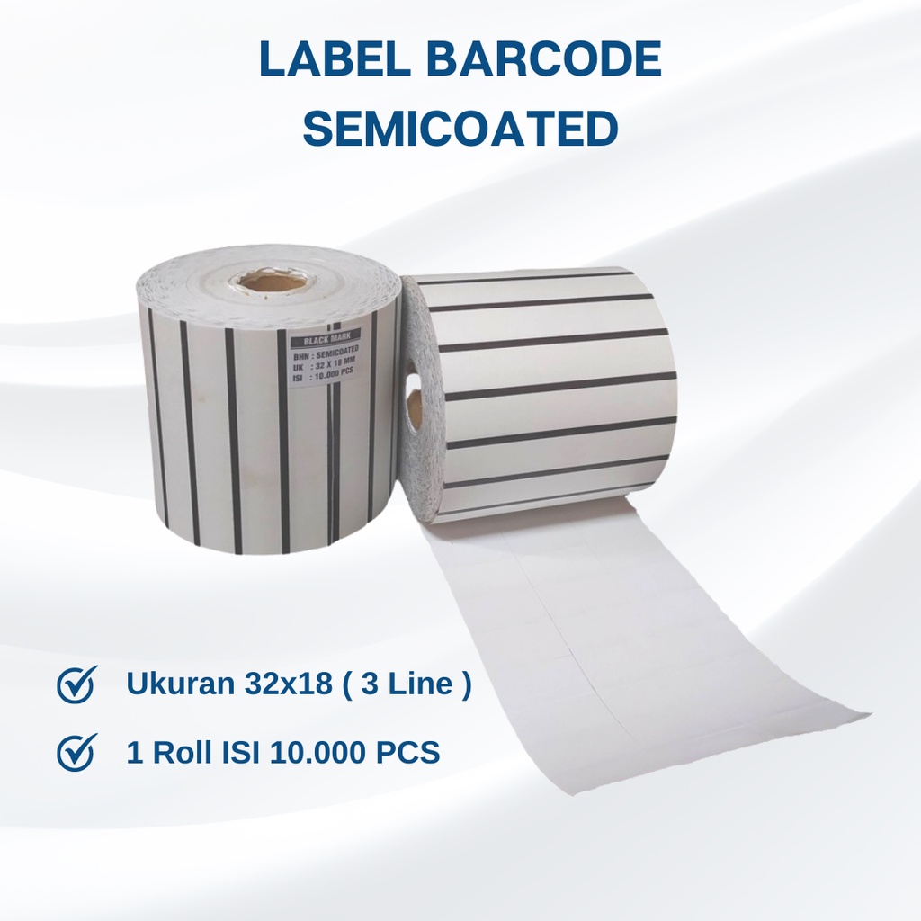 Jual Label barcode semicoated 32 x 18 ( 3 line ) | Shopee Indonesia
