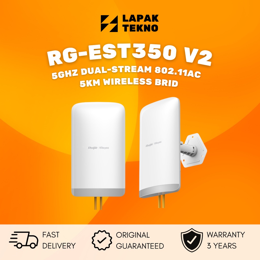 Jual RG-EST350 V2 RUIJIE REYEE 5GHZ DUAL-STREAM 5KM WIRELESS BRIDGE | Shopee Indonesia