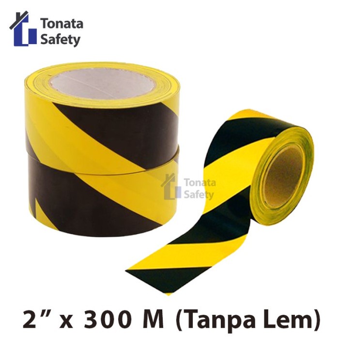 Jual TONATA POLICE LINE KUNING HITAM BARIKADE PEMBATAS JALAN 2" X 300 ...