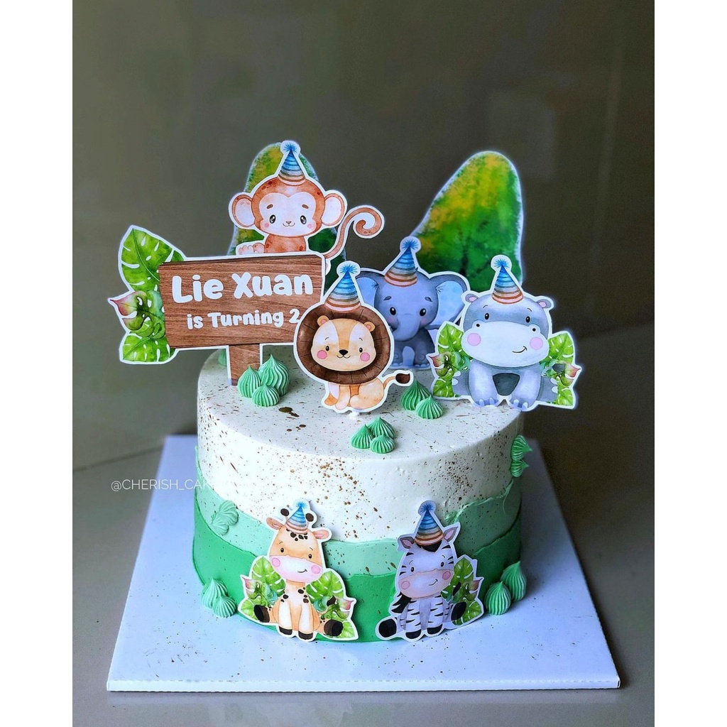Jual Animals Cute pakai topi Topper Cake Birthday / Hiasan Kue Ulang ...