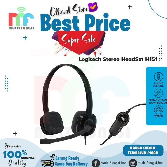 Jual Logitech H151 Stereo HeadSet H-151 Resmi | Shopee Indonesia