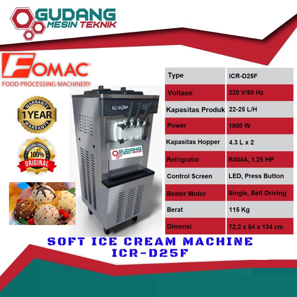 Jual Fomac ICR-D25F Soft Ice Cream Machine Mesin Pembuat Soft Es Krim ...