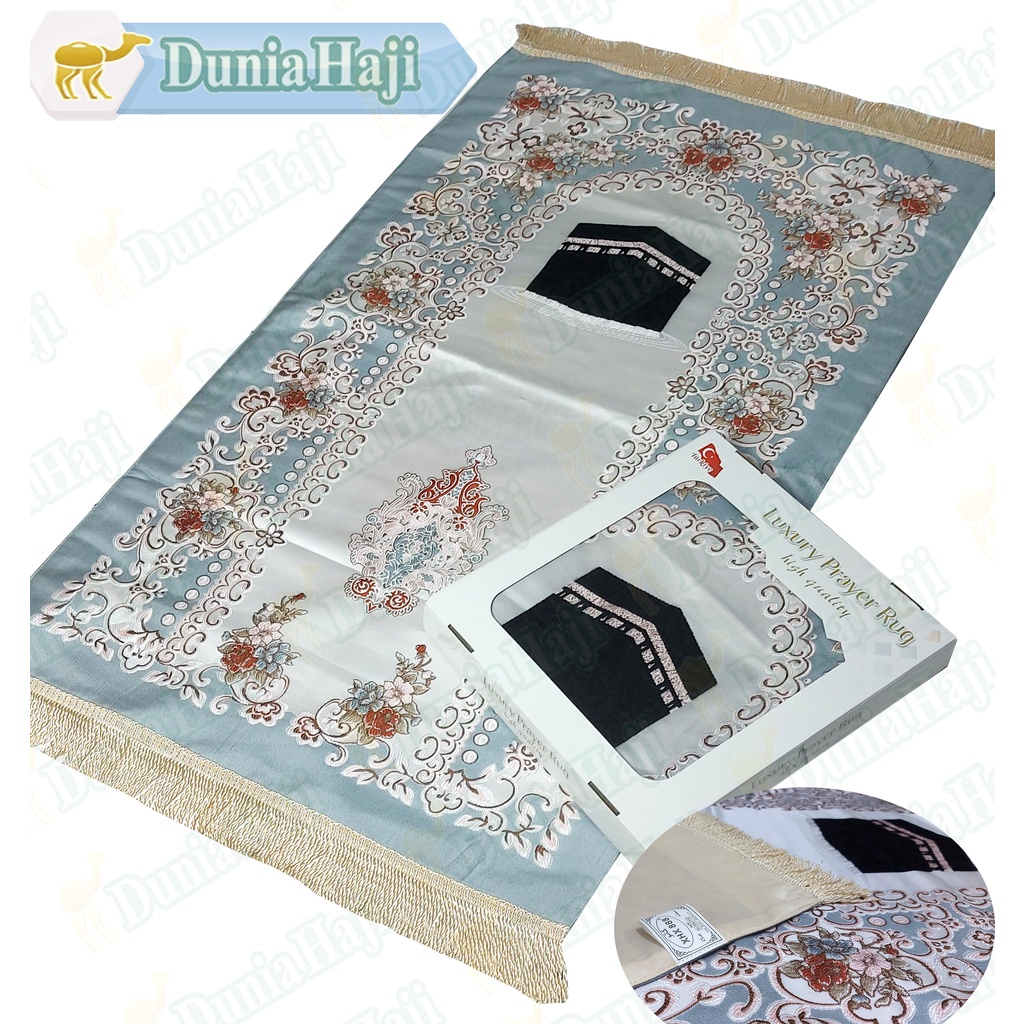 Jual Sajadah Box Tebal Besar Motif Kabah Timbul Bordir Turki Untuk ...