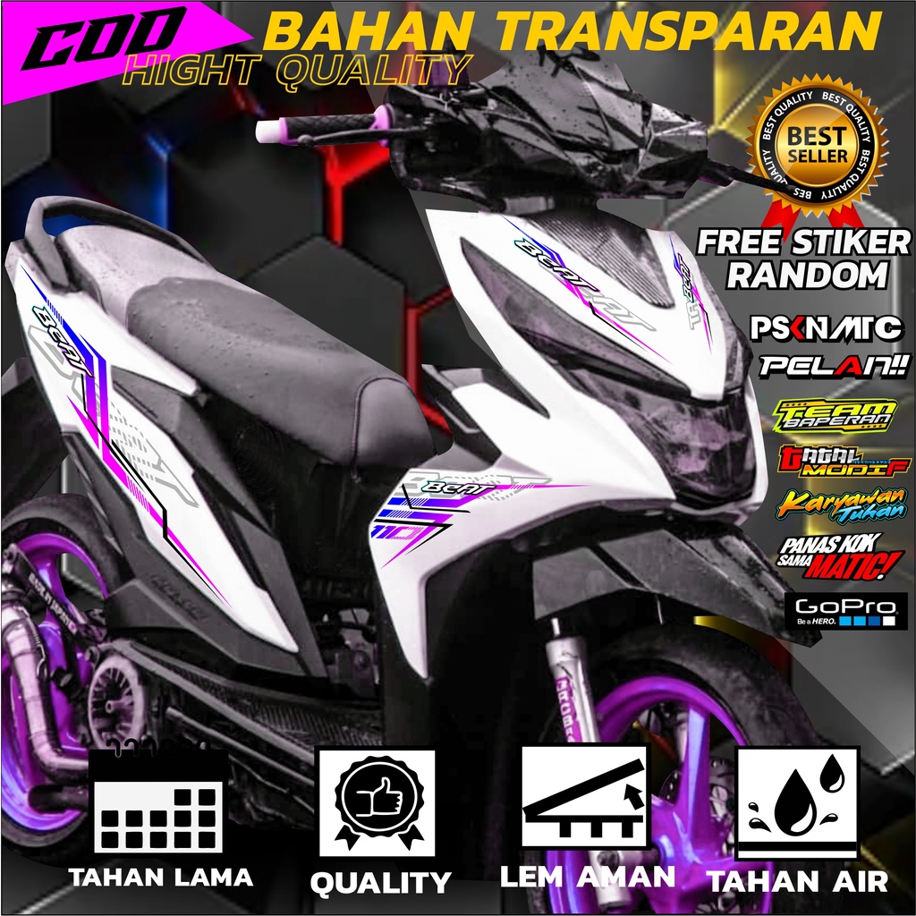 Jual STRIPING BEAT ESP 2017-2019 TRANSPARAN STIKER BEAT VARIAN WARNA ...