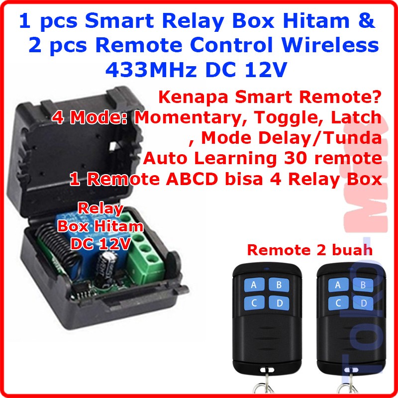Jual WIRELESS REMOTE ACCESS CONTROL EXIT BUTTON 2 BUAH REMOT 1 RELAY ...