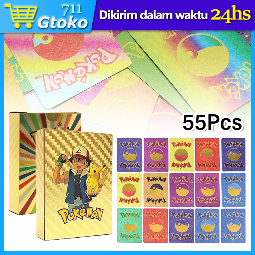 Jual Pokemon Vmax Gold Foil Rainbow Card Pikachu Emas Colorful Kartu Pokemon Charizard | Shopee ...