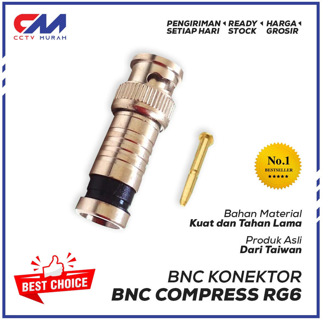 Jual BNC COMPRESS RG 6 || COMPRESS RG 6 CCTV || TAIWAN ORIGINAL ...