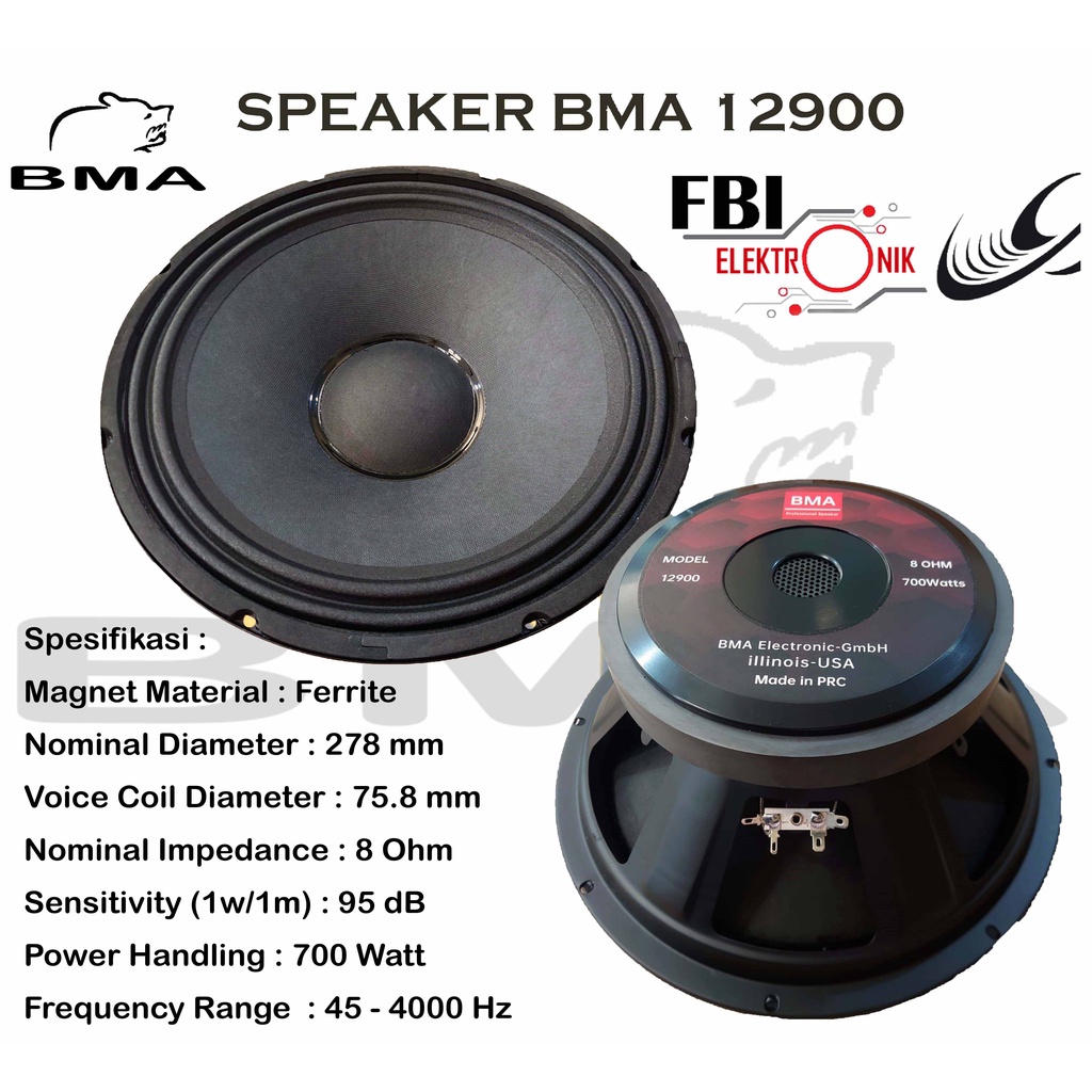 Jual Speaker BMA 12900 Spiker BMA 12 Inch Speker BMA 12 inc 12900 ...