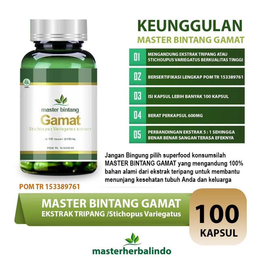 Jual Kapsul Herbal MASTER BINTANG GAMAT Stroke Diabetes Asma Kanker ...