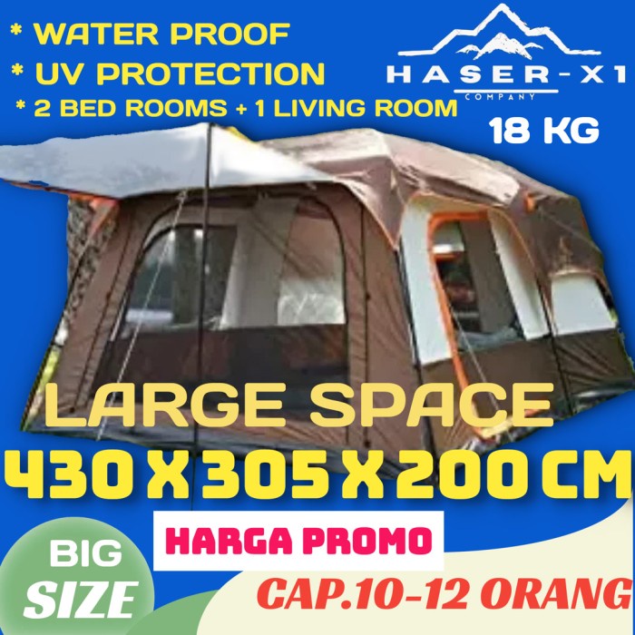 Jual Tenda Kapasitas 12 Orang Tenda Keluarga/Family Tent HASER X1 ...