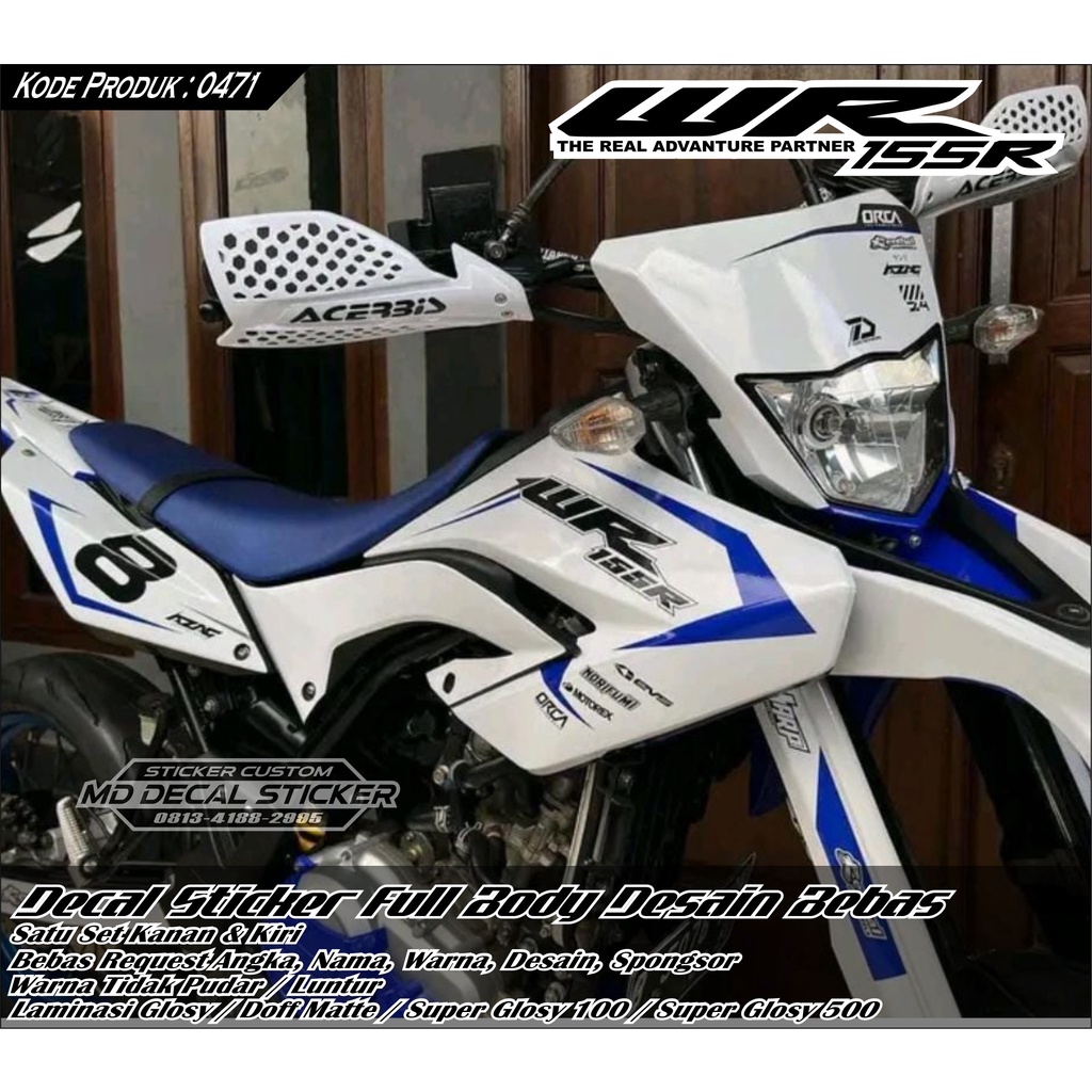 Jual 0471 Sticker Decal Yamaha WR 155 full Body - Desain Bebas Bisa ...