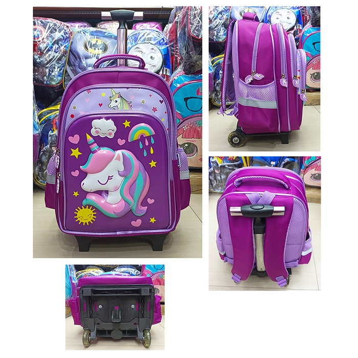 Jual PROMO TROLLEY DORONG TAS ANAK SEKOLAH SD Perempuan Gagang Almunium ...