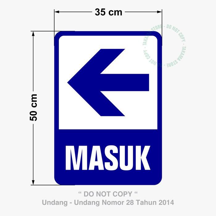 Jual Terlaris Promo Terbatas!!! Rambu Plang Jalan Masuk 35Cm X 50Cm ...