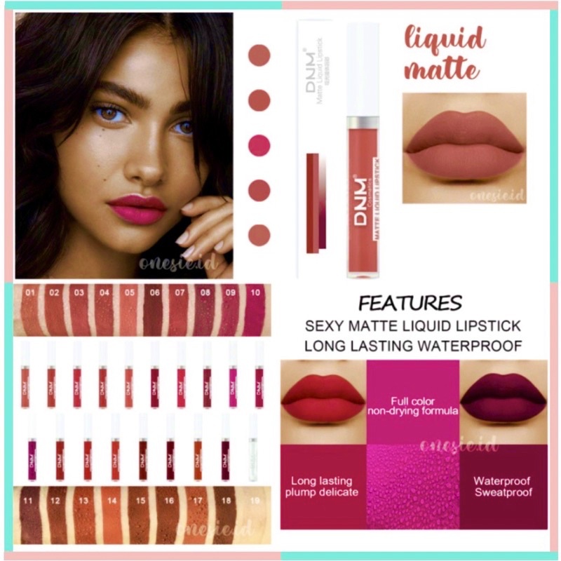 Jual DNM Liquid Lipstik Matte Lipstick Long Lasting Matte 19 Colour ...