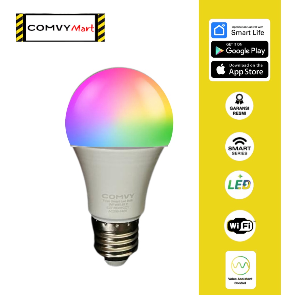 Jual Lampu Smart LED Wifi 9Watt 16 Juta Warna RGBWW | Shopee Indonesia
