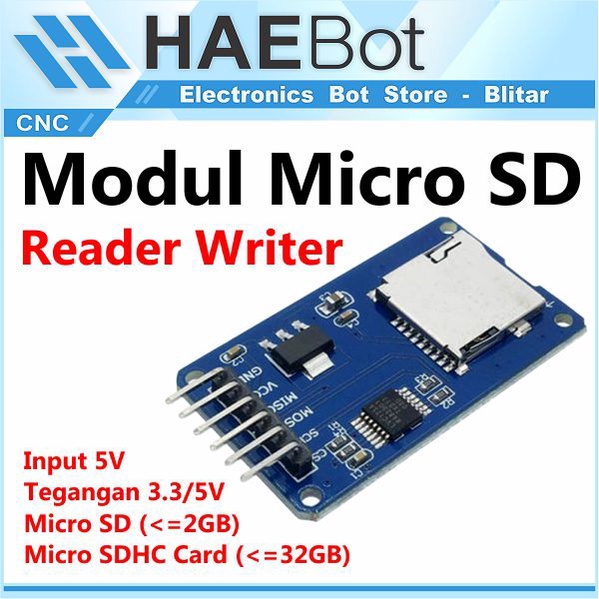 Jual [HAEBOT] Module Micro SD SDHC Card Reader Writer Baca Tulis Kartu ...
