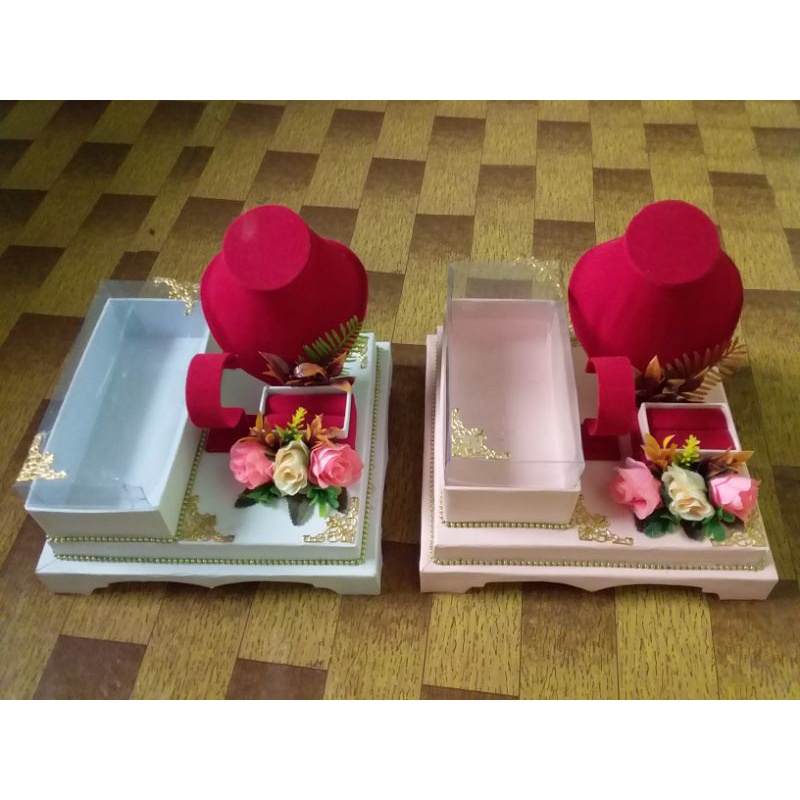 Jual kox hantaran seserahan box perhiasan lengkap kalung gelang cincin uang | Shopee Indonesia
