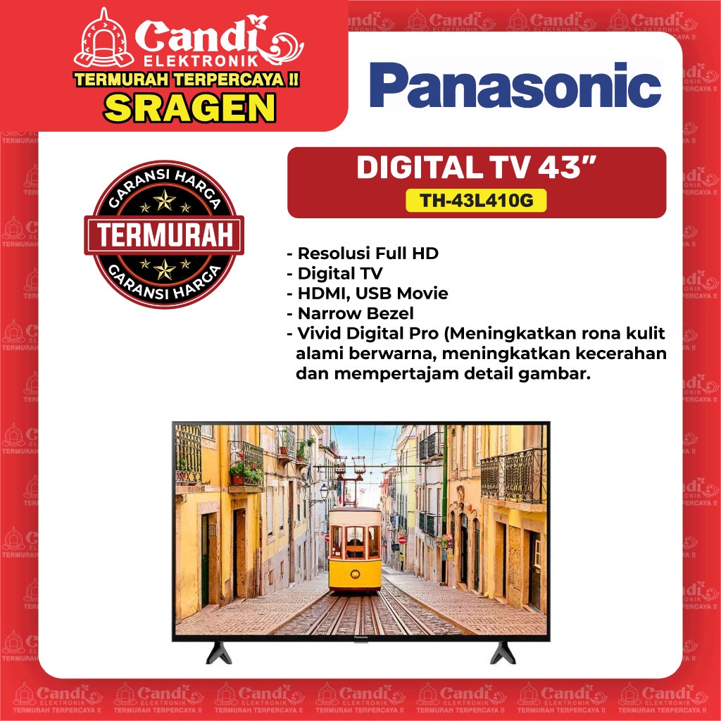 Jual PANASONIC Led Tv 43 Inch Full Hd Digital Tv - TH-43L410G | Shopee ...