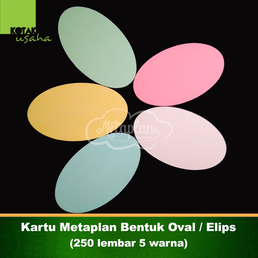 Jual Kartu Metaplan Bentuk Oval / Elips (250 lembar 5 warna) | Shopee ...