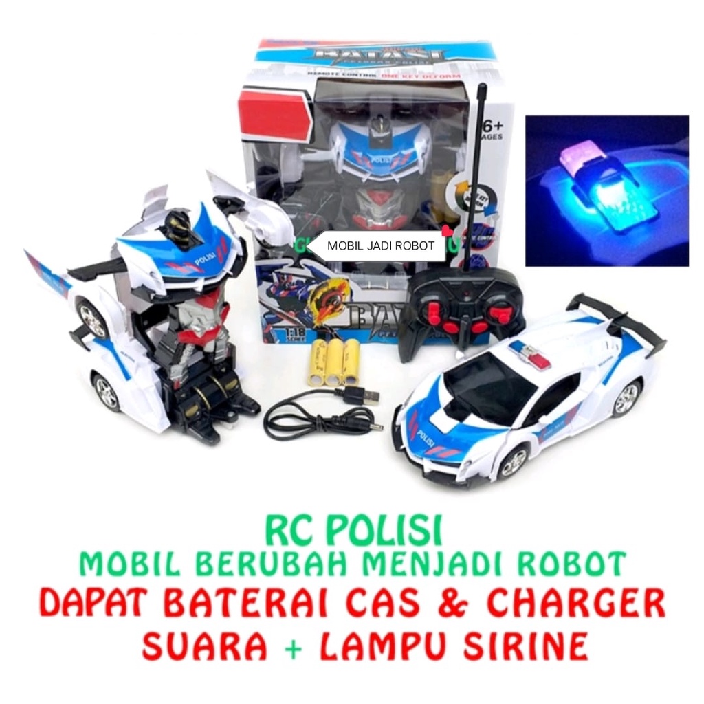 Jual MAINAN REMOT ROBOT POLISI RC REMOTE CONTROL ADA SUARA & LAMPU ...