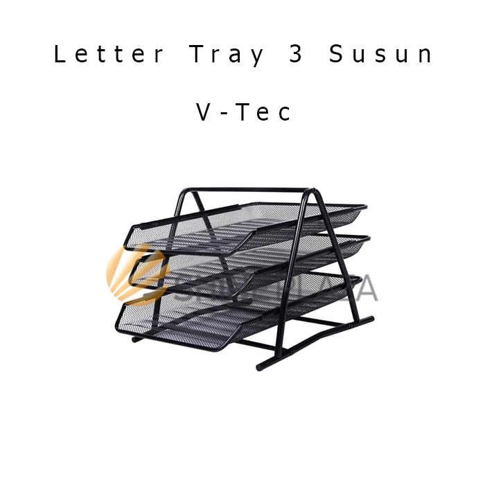 Jual Rak Kertas Besi Dokumen Meja 3 Susun Wadah V-Tec - Document Tray 3 ...