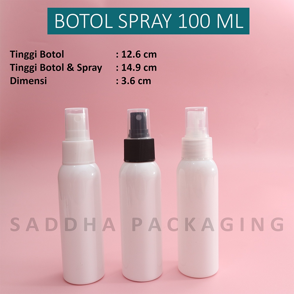 Jual Botol Spray Putih 100 ml / Botol Plastik PET / Botol Hand Sanitizer 100ml / Botol Isi Ulang ...
