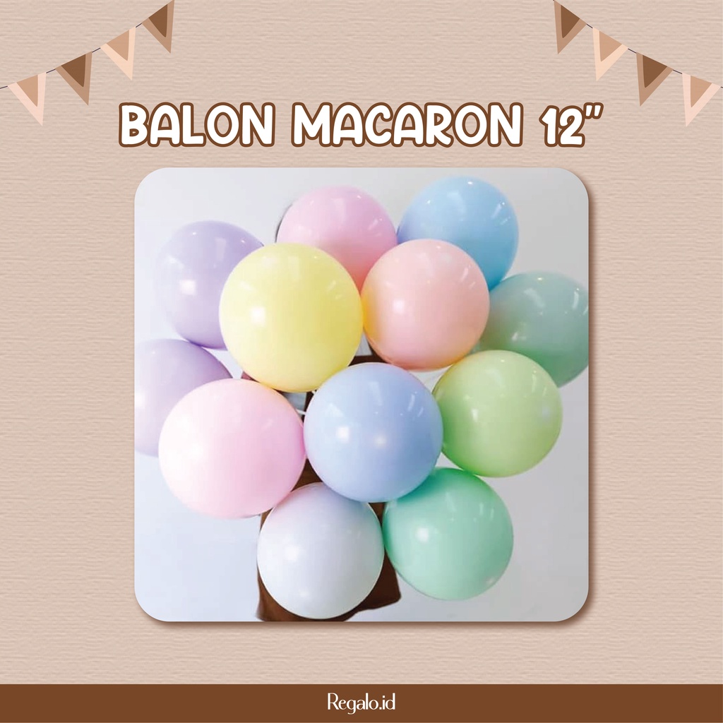 Jual [BALON LATEX MACARON PASTEL 12INCH] Balon Harga Per Pcs | Balon ...