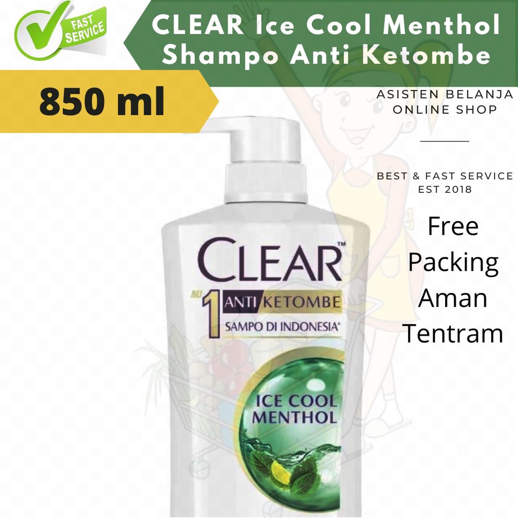 Jual CLEAR Ice Cool Menthol Shampoo 850 ml Shampo Anti Ketombe 850ml ...
