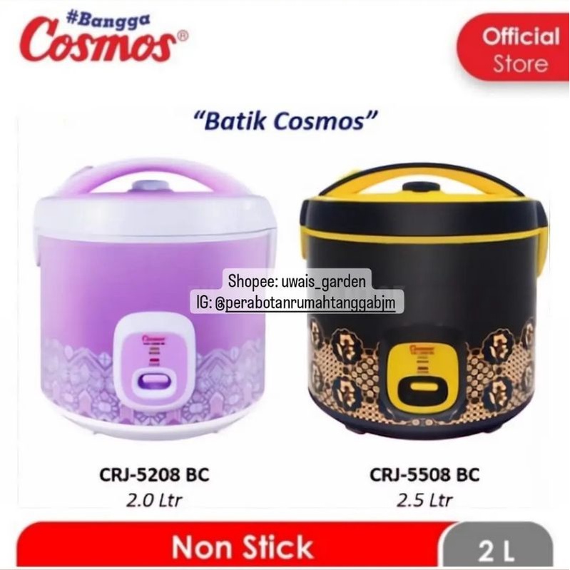Jual Rice Cooker Cosmos Jumbo CRJ 5508 BC 2,5 Liter CRJ 5208 Batik Big ...