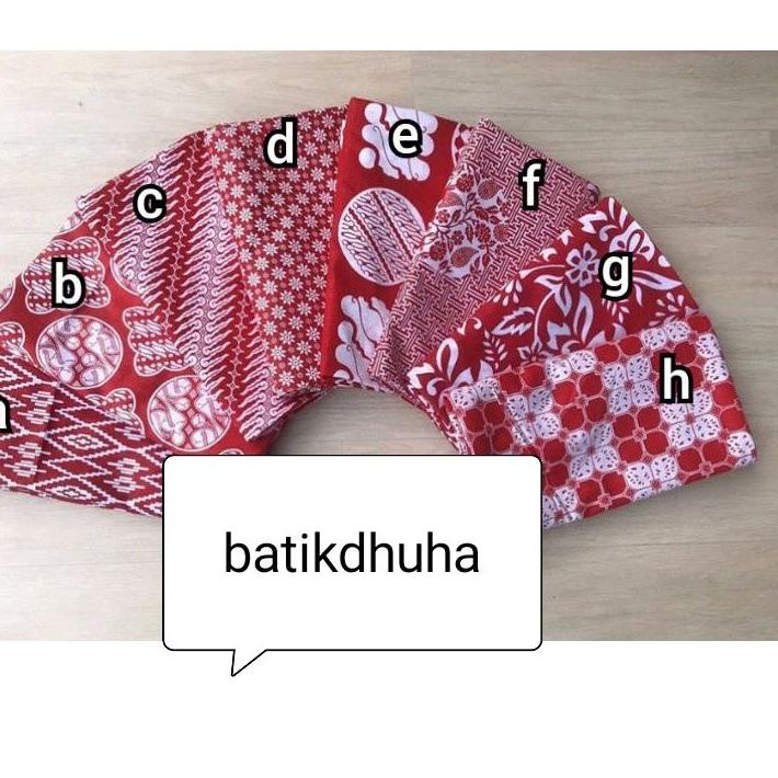 Jual KAL511 KAIN BATIK WARNA MERAH PUTIH / KAIN BATIK LAWASAN TRUNTUM ...