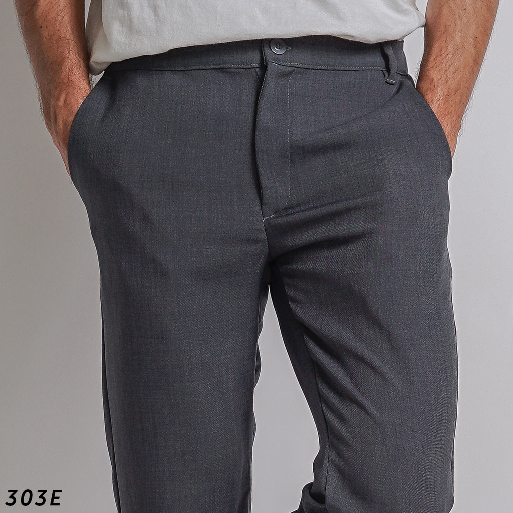 Jual HSRM - Dapper Formal Ankle Pants Dark Grey Misty | Shopee Indonesia