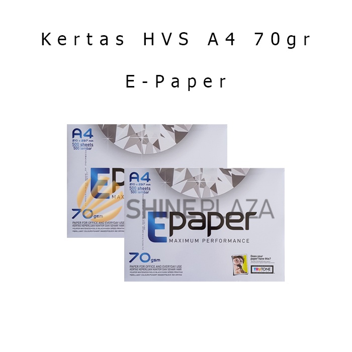 Jual Kertas HVS A4 70gr 70gsm E Paper - Kertas Print Fotocopy Putih 70 gram gsm EPaper | Shopee ...