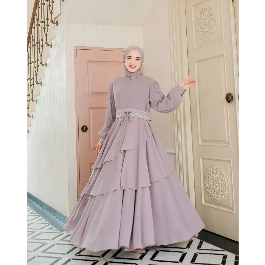 Jual GAMIS TERBARU MIKAYLA MOM DRESS BO BAHAN KAIN CERUTY BABYDOLL FULL ...